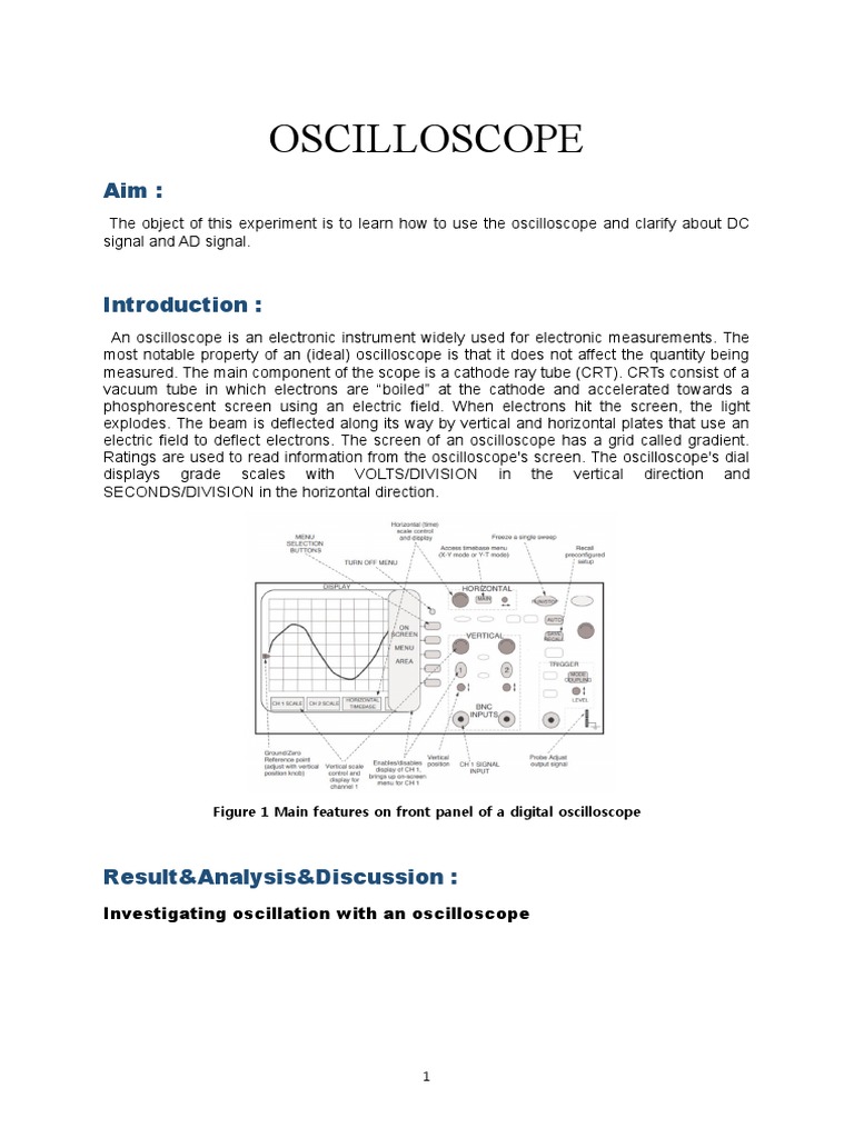 Lab Report - Oscilloscope | PDF | Vacuum Tube | Electronic Engineering
