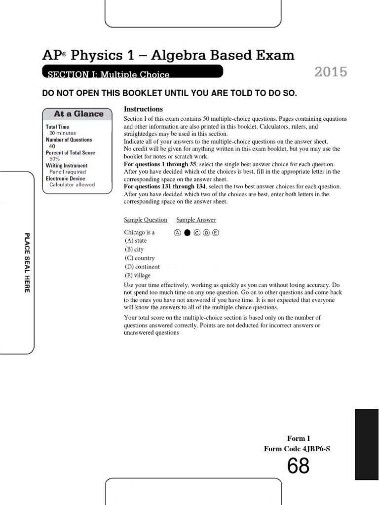 AP Physics 1 2015 | PDF