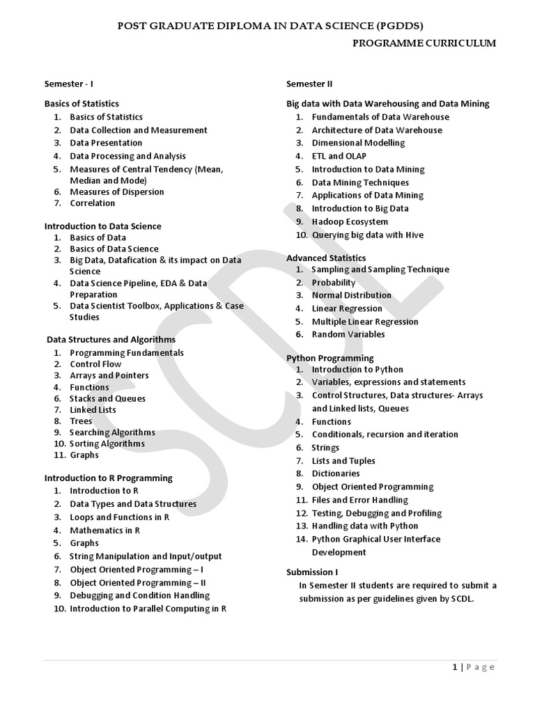 Post Graduate Diploma in Data Science (PGDDS) | PDF | Machine Learning | Control Flow
