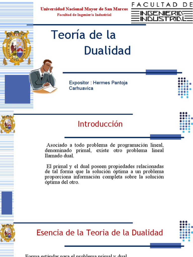 IO1 Teoria de La Dualidad - 01 - 2021 | PDF