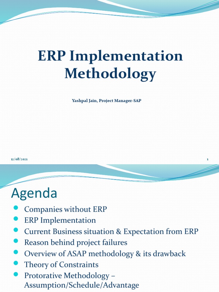 ERP Implementation Methodology: Yashpal Jain, Project Manager-SAP | PDF ...