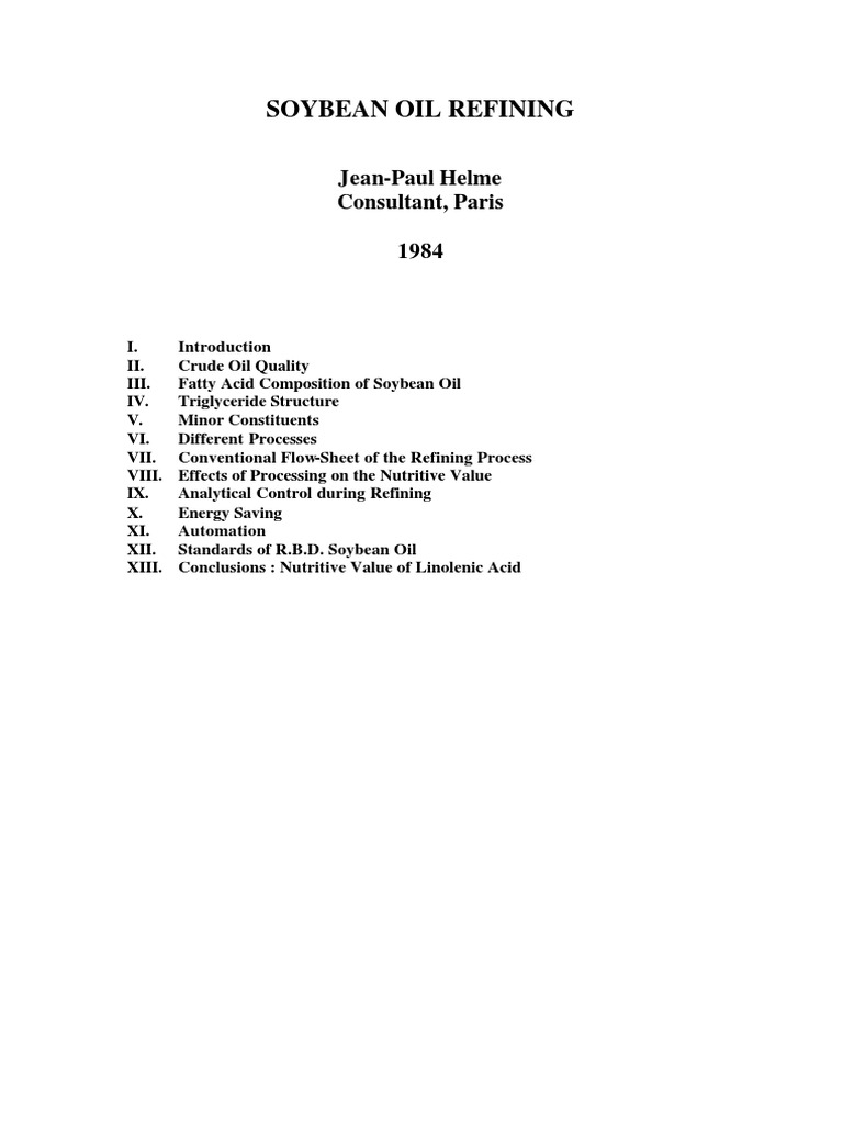 Oilref-Soybean Oil Refining | PDF | Fat | Oil Refinery