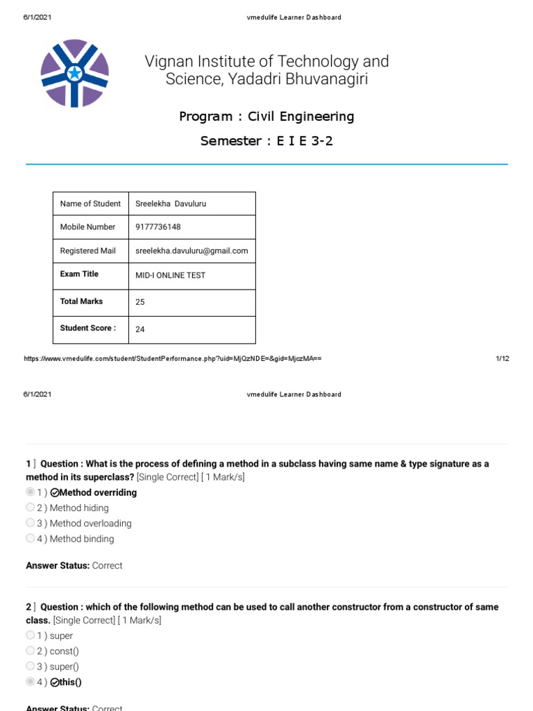 Vignan Institute of Technology and Science, Yadadri Bhuvanagiri | PDF ...