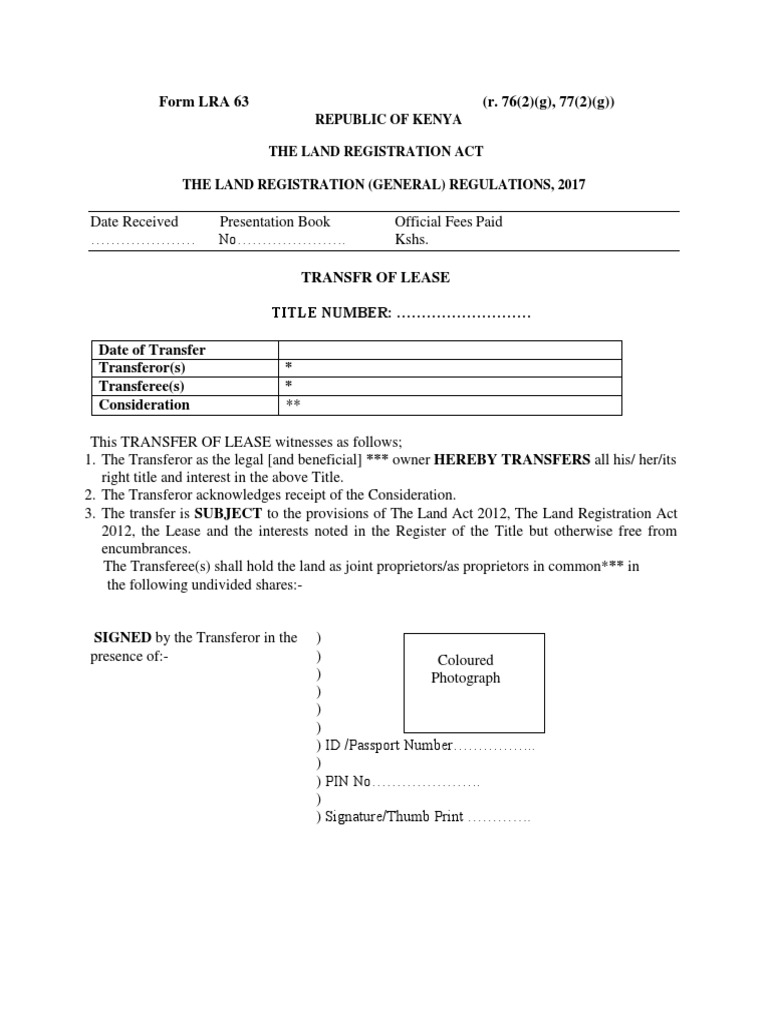 Form LRA 63 | PDF | Government And Personhood | Common Law