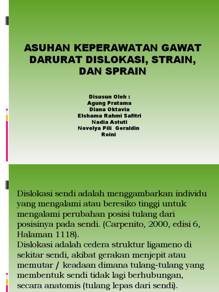 Askep KGD Dislokasi, Strain | PDF