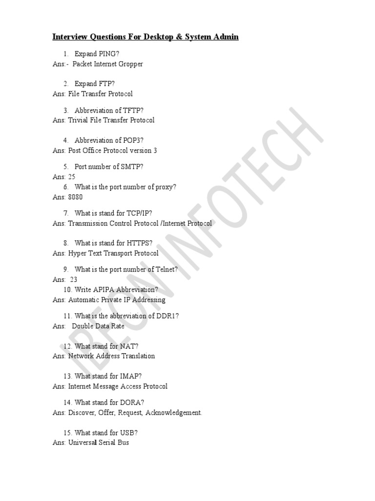SysAdmin Interview Prep Guide | PDF | Microsoft Windows | Windows 7