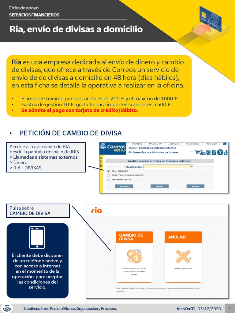Ria, Envío de Divisas A Domicilio | PDF | Moneda | Dinero