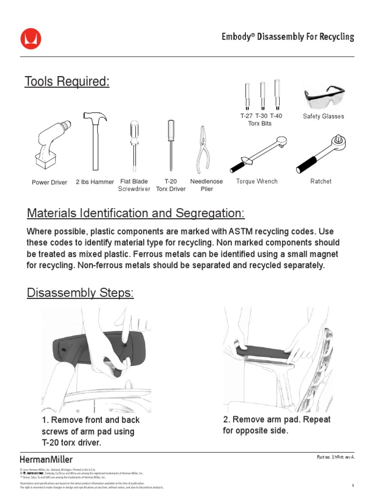 Tools Required:: Embody Disassembly For Recycling | PDF | Machines ...
