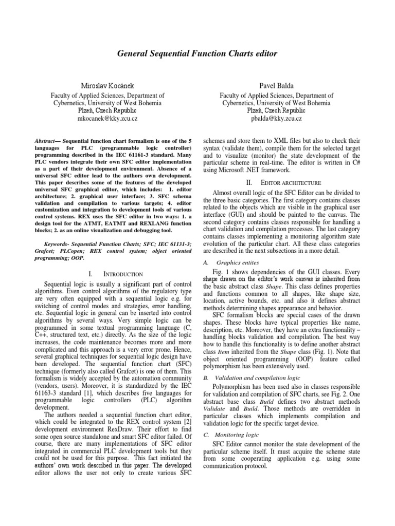 General Sequential Function Charts Editor: Miroslav Kocánek Pavel Balda ...