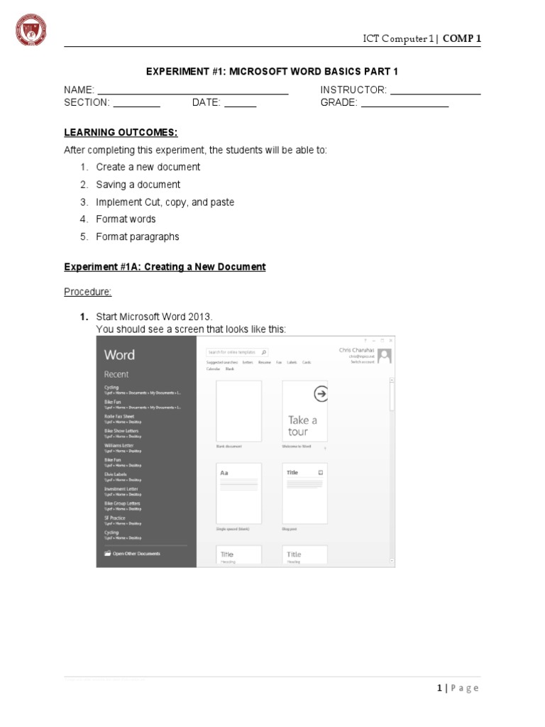 COMP1 Experiment#1 | PDF | Typefaces | Icon (Computing)