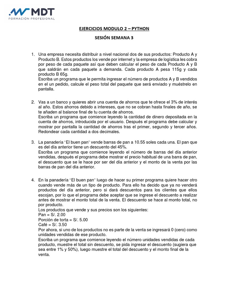 Ejercicios Modulo 2 | PDF | Panes | Business