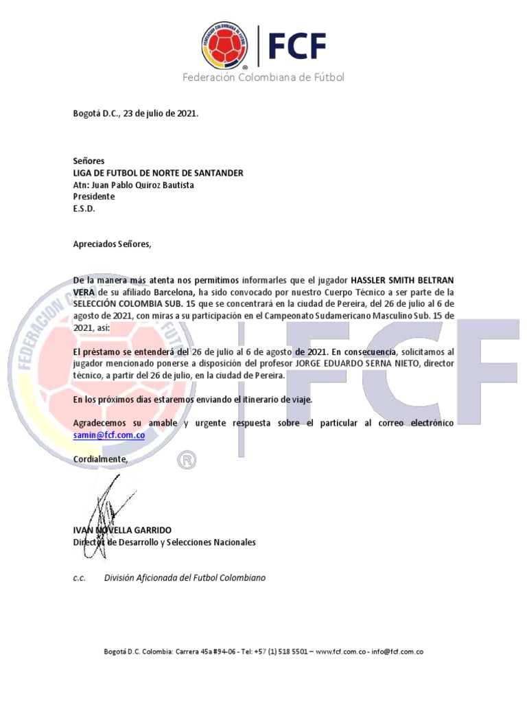 Carta Barcelona Liga N Santander | PDF