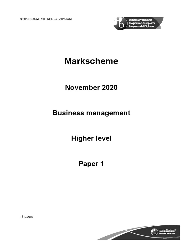 N20 Paper 1 HL Mark | PDF | Redevabilité | Direction