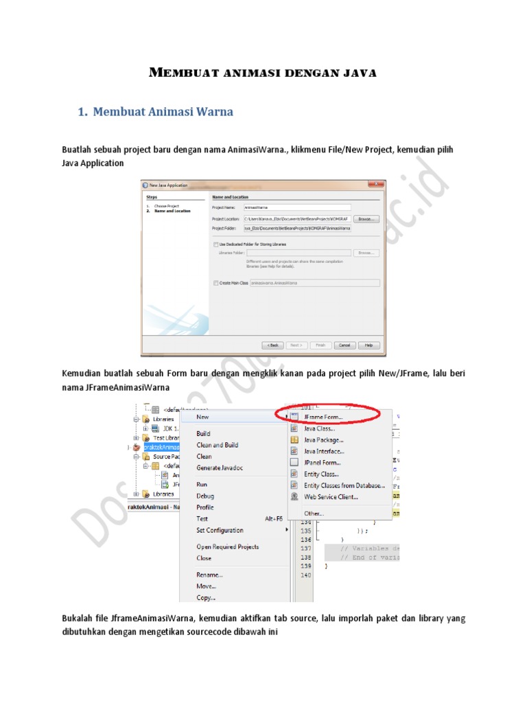 Praktek Komputergrafik-Membuat Animasi Dengan Java | PDF