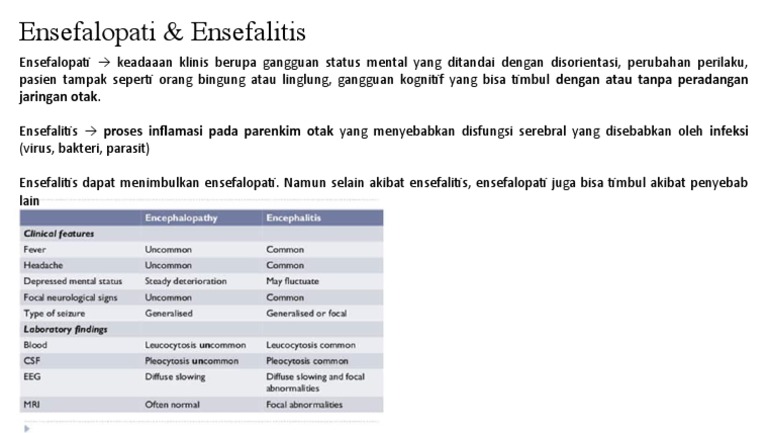 Beda Ensefalopati & Ensefalitis | PDF