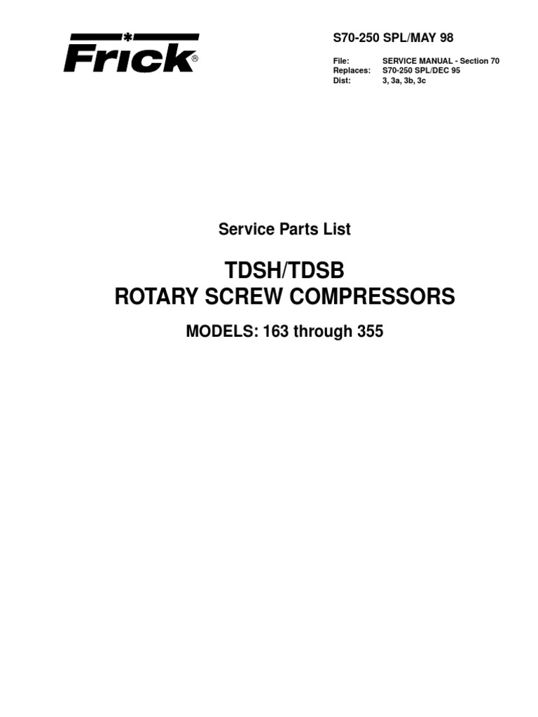Catalogo Desarme y Piezas Frick 163-193-233-283 - 355 TDSH-TDSB | PDF ...