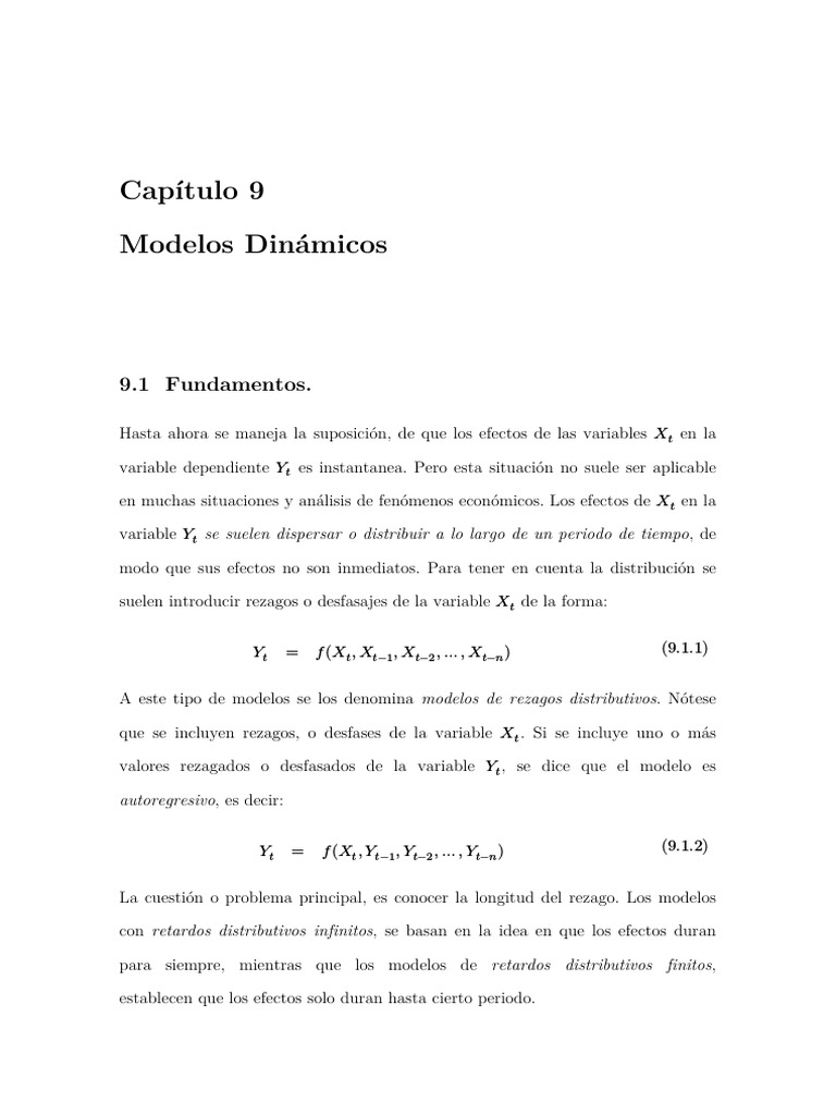 9 Modelos Dinamicos | PDF | Mínimos cuadrados ordinarios | Análisis ...