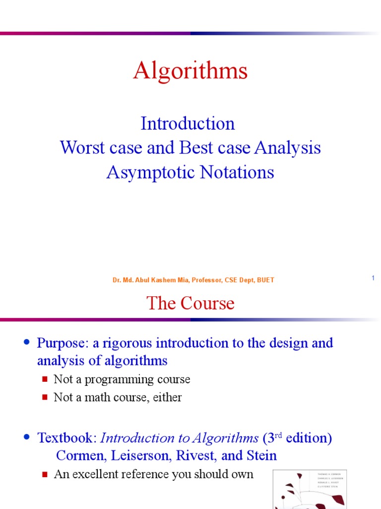 Algorithms: Worst Case and Best Case Analysis Asymptotic Notations | PDF | Time Complexity ...