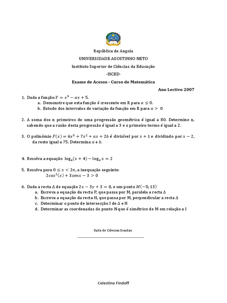 TESTES - ISCED-Luanda | PDF | Triângulo | Círculo