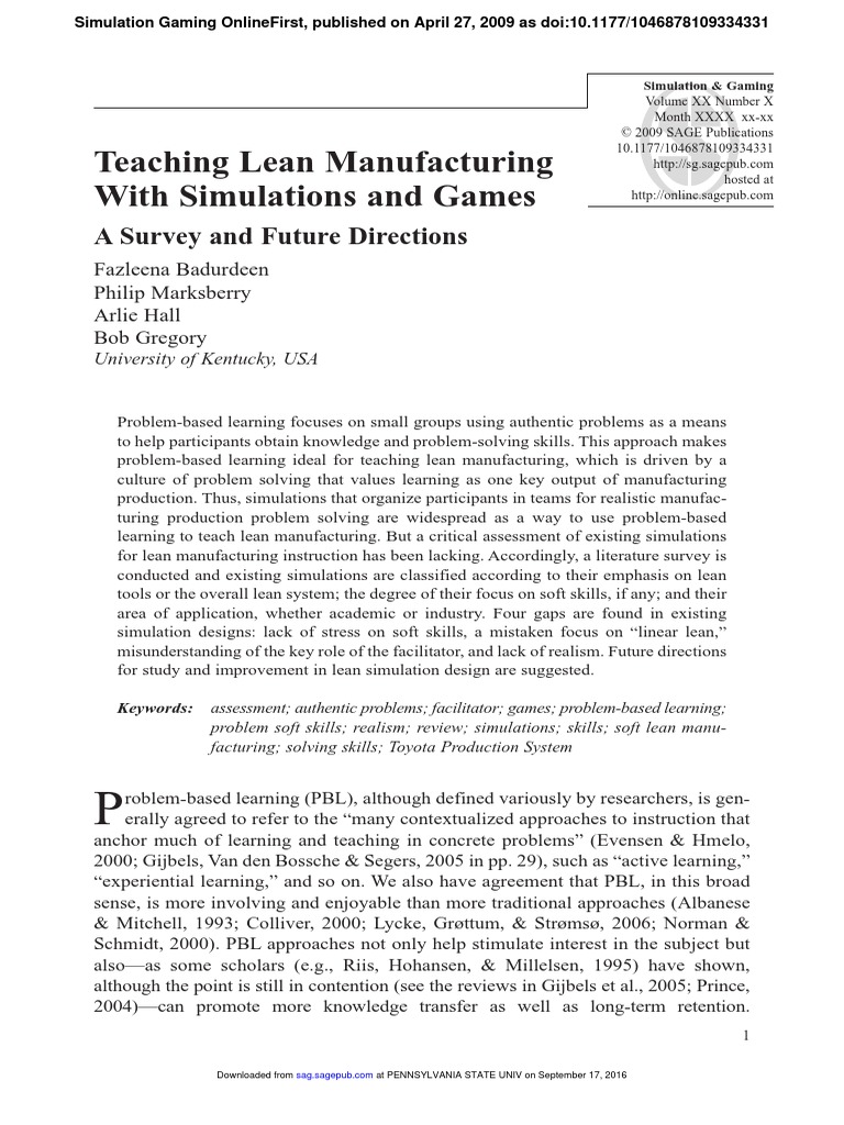 Lean Game Based Learning Assessment | PDF | Learning | Cognition