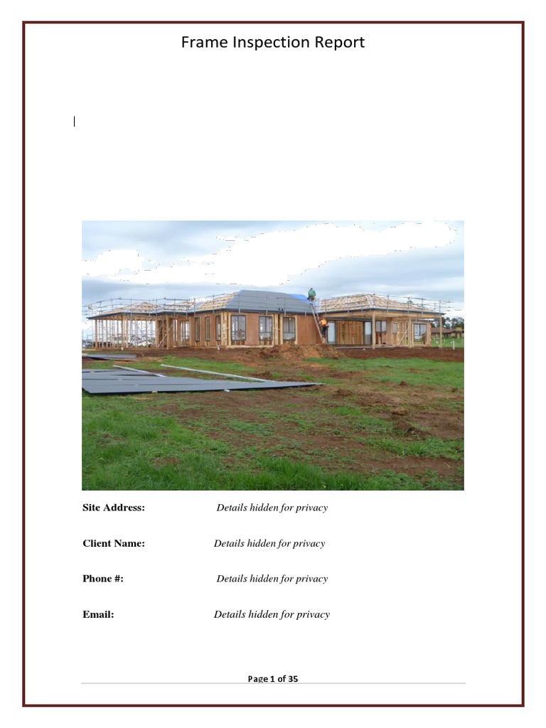 BAA Frame Inspection Report | PDF | Framing (Construction) | Screw