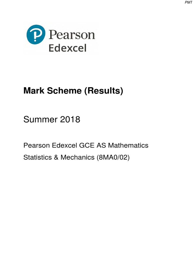 June 2018 MS - Paper 2 Edexcel Maths AS-level | PDF | Acceleration ...