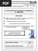 Geografia Avaliação Do 3 Ano | PDF | Paisagem | Cidade