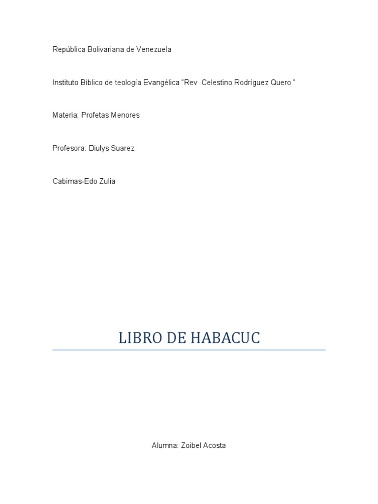 Libro de Habacuc | Descargar gratis PDF | Biblia | Religión y creencia