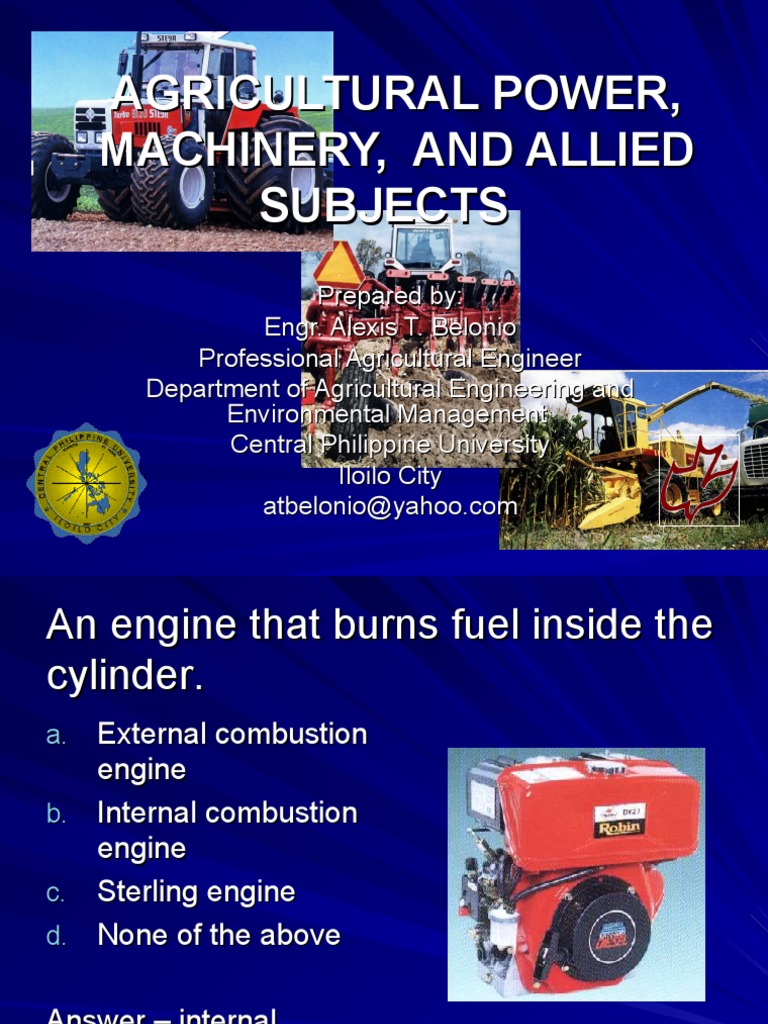Power Point - Agricultural Machinery and Allied Subjects | PDF ...