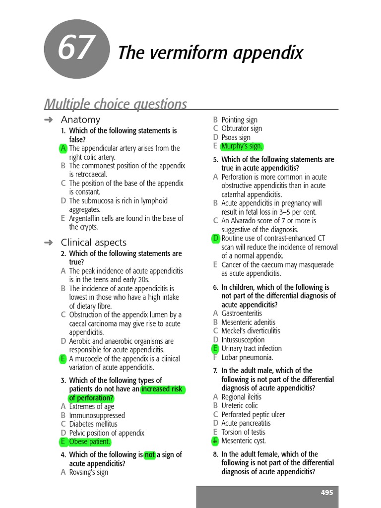 Bailey & Love MCQs-EMQs in Surgery-Part - 2 | PDF | Abdomen ...
