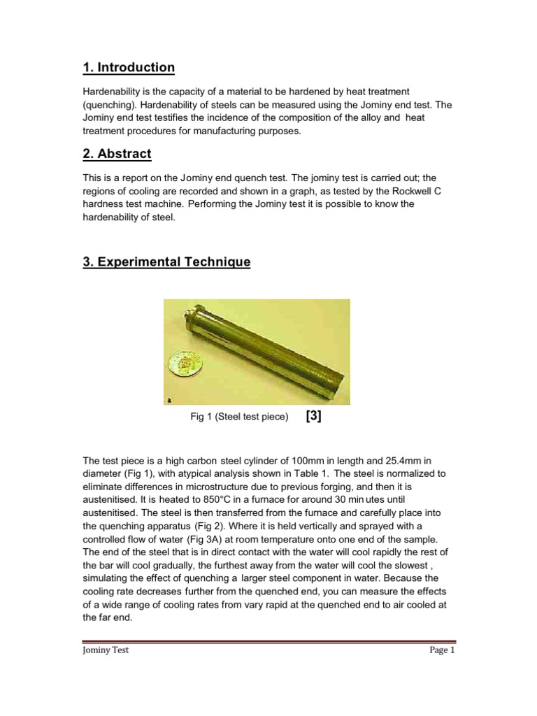 Jominy Test | Download Free PDF | Heat Treating | Annealing (Metallurgy)