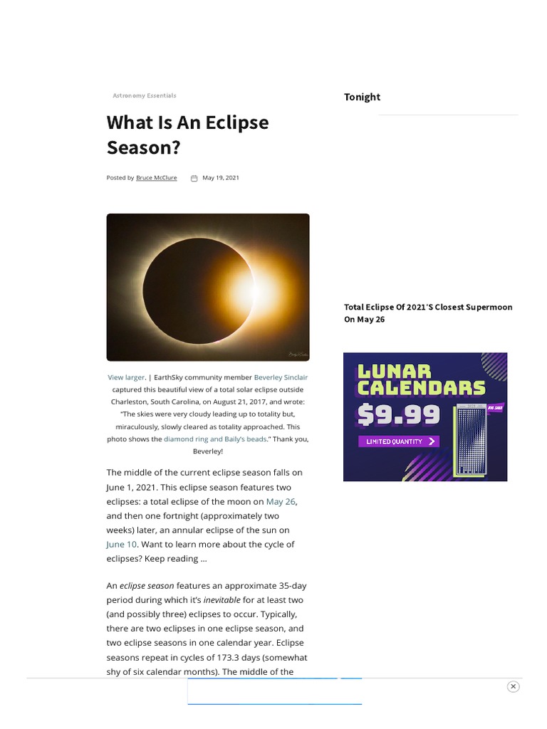 What Is An Eclipse Season - Astronomy Essentials - EarthSky | PDF ...