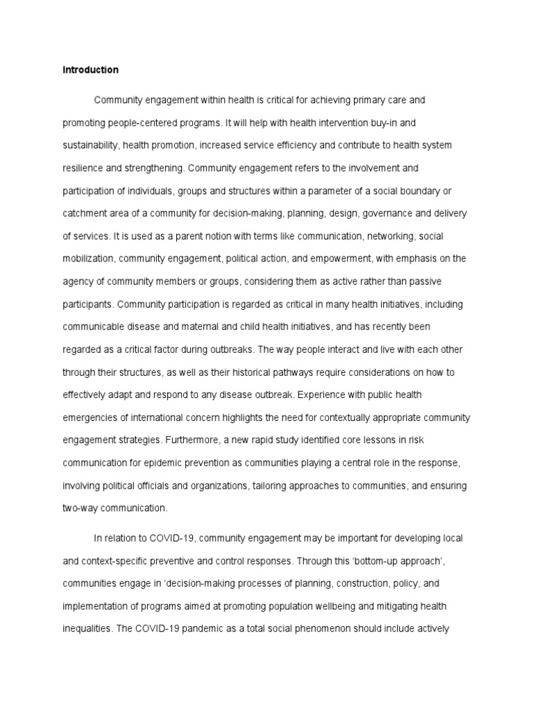 CESC Case Study | Download Free PDF | Community | World Health Organization