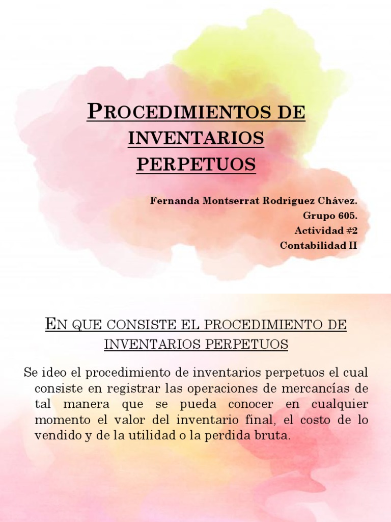 Procedimientos de Inventarios Perpetuos | PDF | Inventario | Bienes