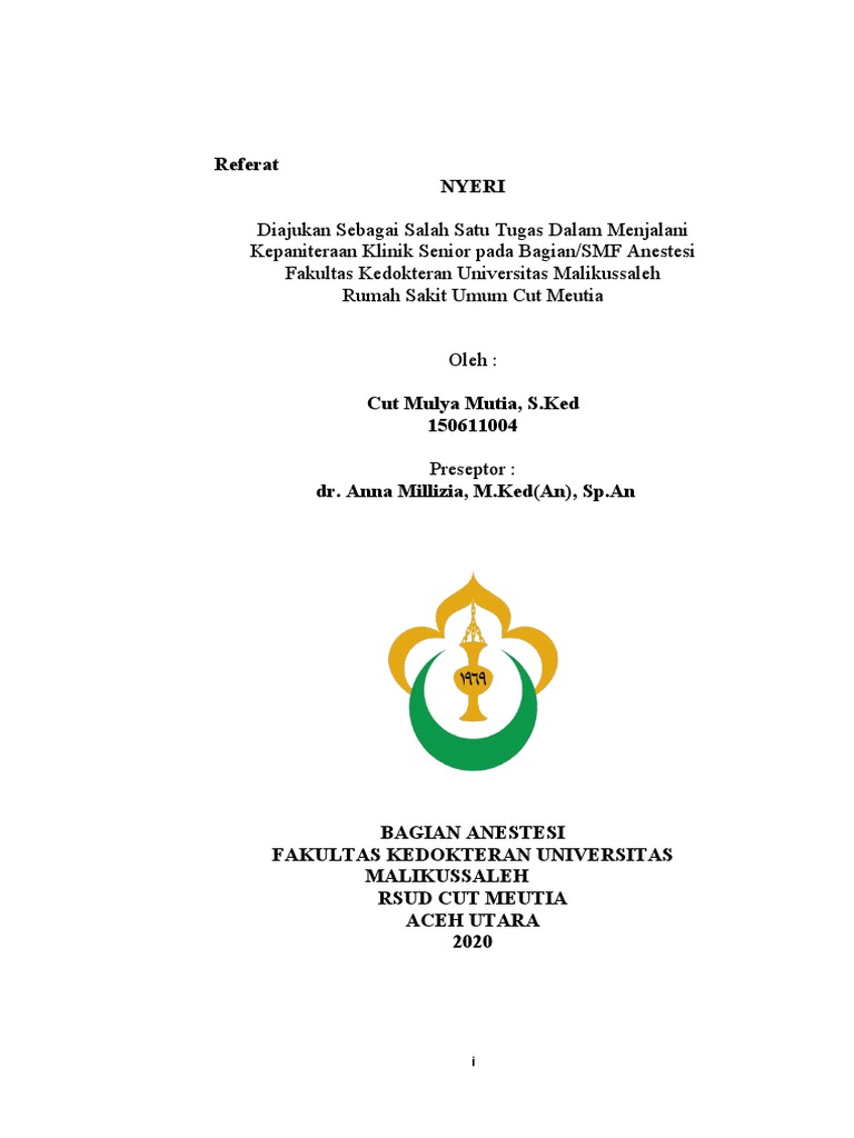 BISMILLAH REFERAT ANEST NYERI Cut Mulya Mutia | PDF