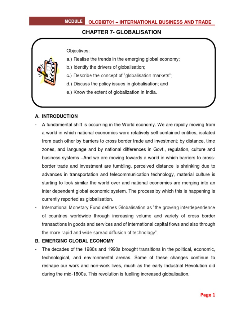 Chapter 7 - GLOBALISATION | PDF | Globalization | Outsourcing