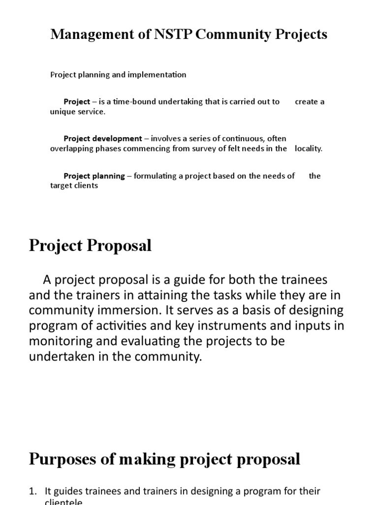 NSTP Community Project Management Guide | PDF | Business | Cognition