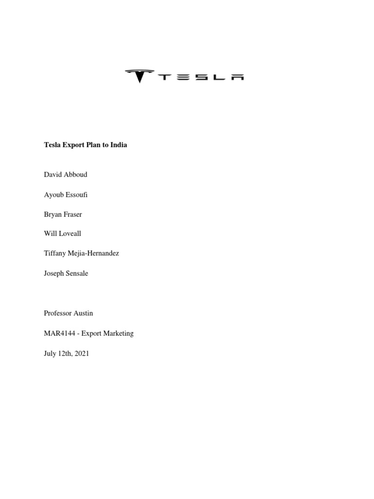 Tesla Exporting | PDF | Franchising | Electric Vehicle