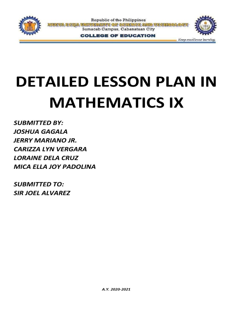 Detailed Lesson Plan (Revised) | PDF | Euclidean Plane Geometry ...
