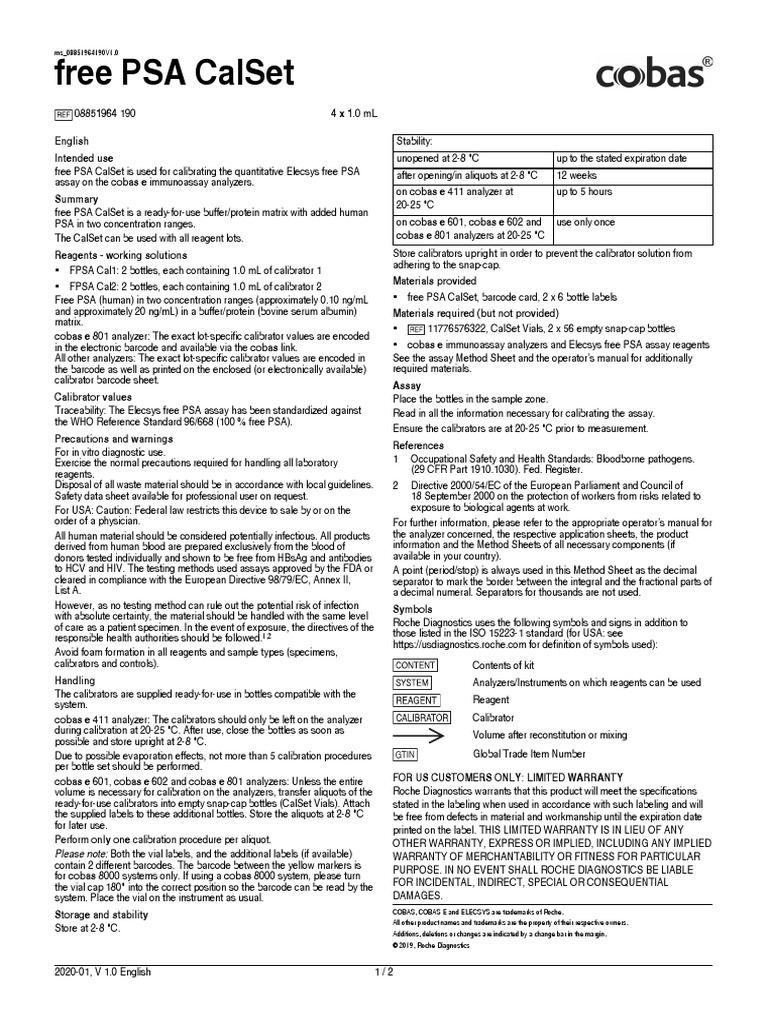 Ee PSA CalSet - Ms - 08851964190.v1.en | PDF | Infection | Medical ...