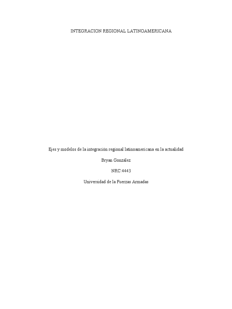 Modelos de Integración en América Latina | PDF | Tratado de Libre ...
