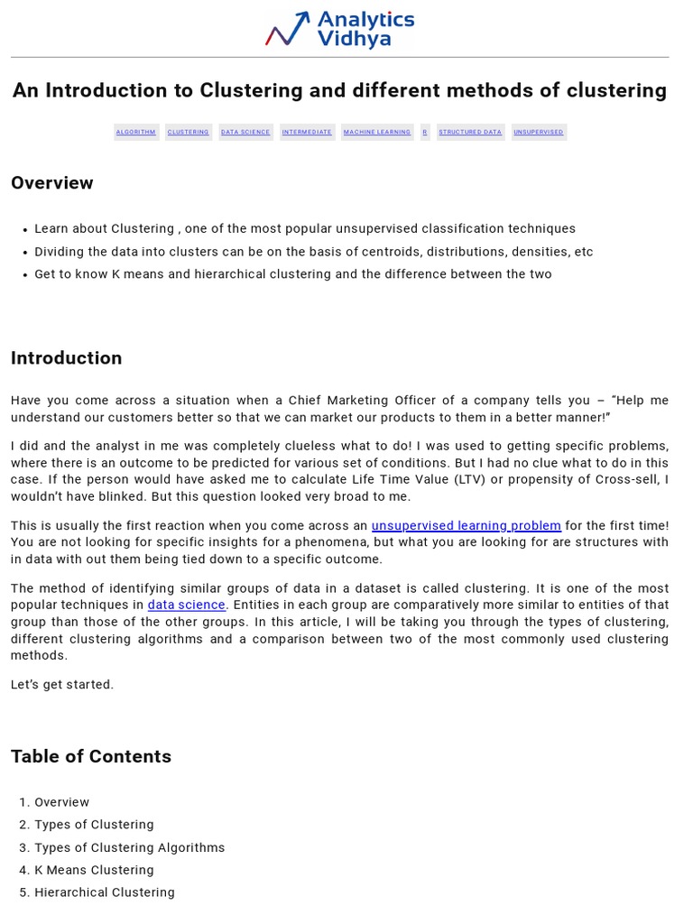 Clustering Techniques Explained | PDF | Cluster Analysis | Machine Learning
