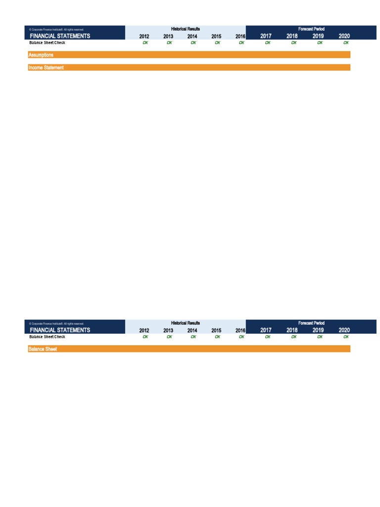 CFI - 3 Statement Model - Complete | PDF | Finance & Money Management