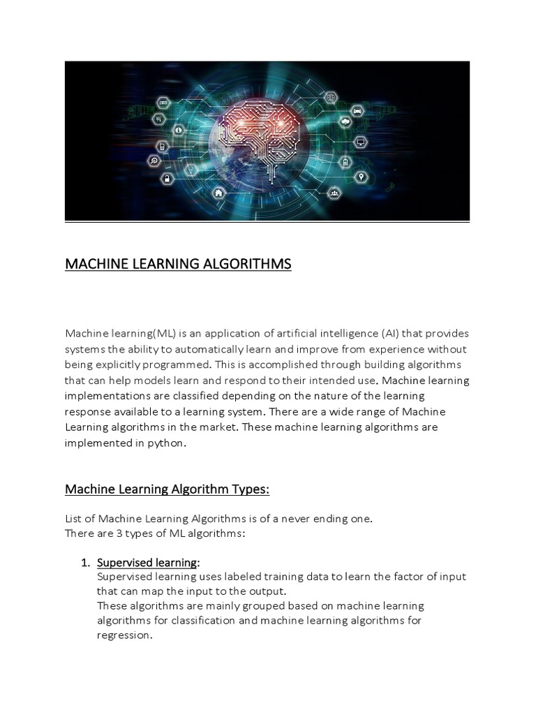 ML Algorithms | PDF | Machine Learning | Logistic Regression