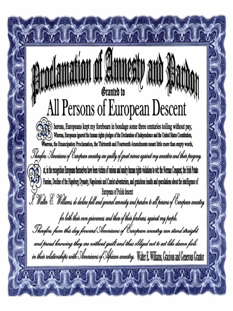 Walter Williams Amnesty Proclamation | PDF