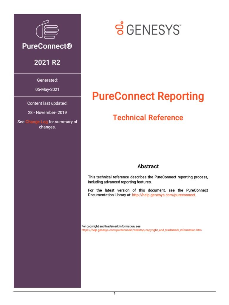 Pureconnect Reporting Pureconnect Reporting | PDF | Databases | Parameter (Computer Programming)