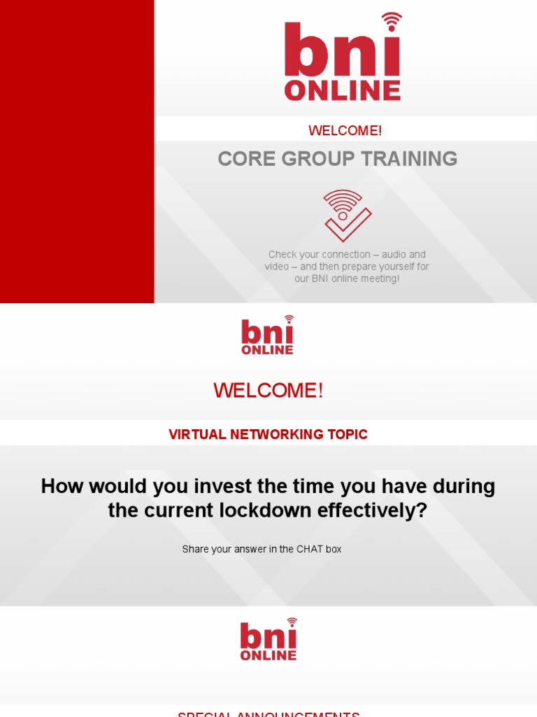 Bni Online Core Group Training Week 1 | PDF | Learning | Science
