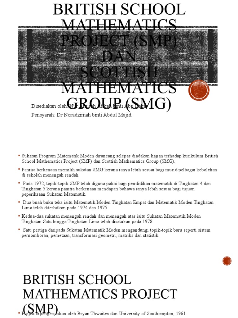School Mathematics Project SMP | PDF
