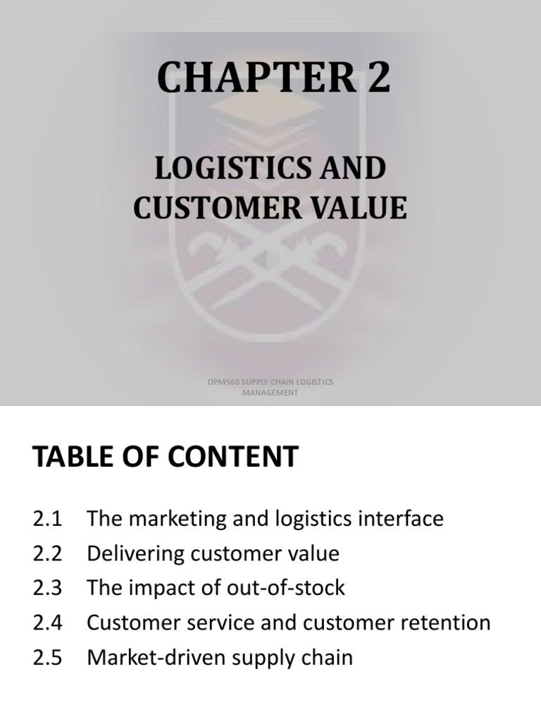 Enhancing Customer Value in Logistics | PDF | Supply Chain | Logistics