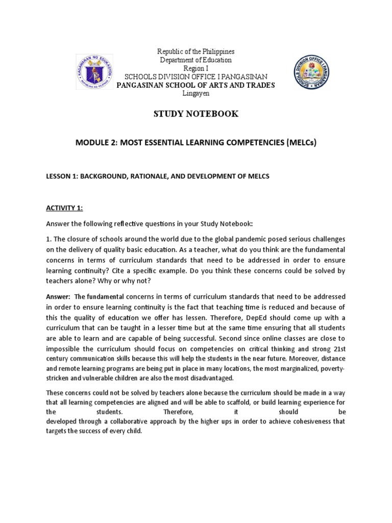 LDM2 MODULE 2-Study Notebook | PDF | Curriculum | Nucleic Acid Sequence